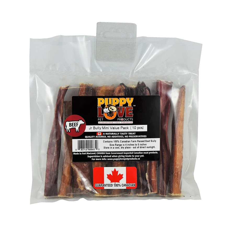 Puppy Love_Jr Bully Mini 4-5 inch 10 Pack – Vancouver Pet Food